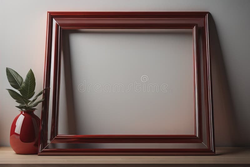 Glass Picture Frame on a Solid Color Background. Ai Generative Stock ...