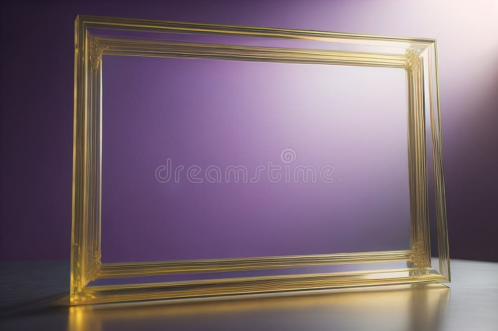 Glass Picture Frame on a Solid Color Background. Ai Generative Stock ...