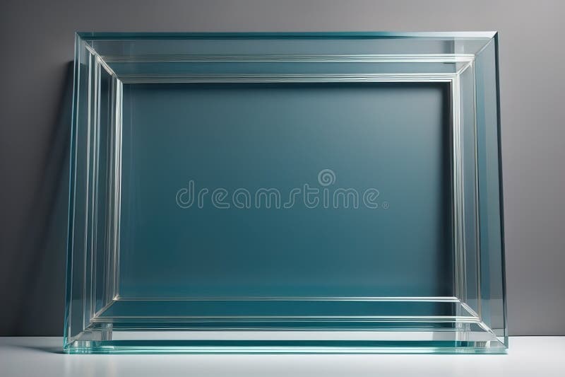 Glass Picture Frame on a Solid Color Background. Ai Generative Stock ...