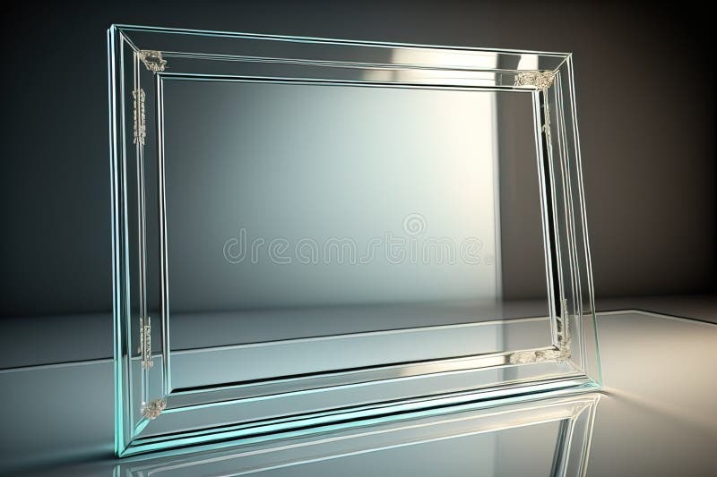 Glass Picture Frame on a Solid Color Background. Ai Generative Stock ...