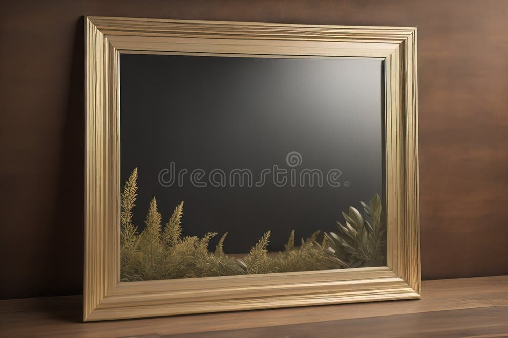 Glass Picture Frame on a Solid Color Background. Ai Generative Stock ...