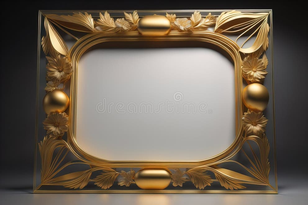 Glass Picture Frame on a Solid Color Background. Ai Generative Stock ...