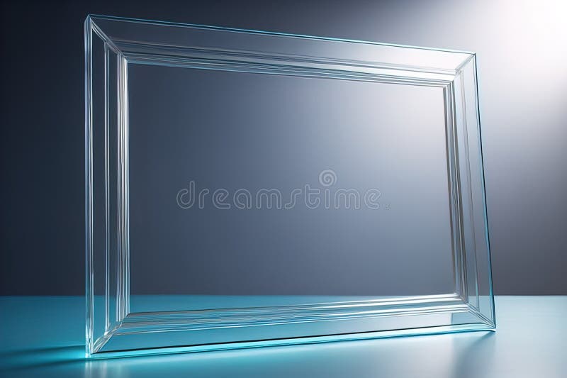 Glass Picture Frame on a Solid Color Background. Ai Generative Stock ...