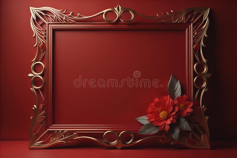 Glass Picture Frame on a Solid Color Background. Ai Generative Stock ...