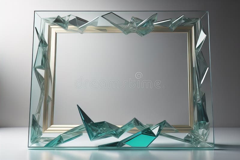 Glass Picture Frame on a Solid Color Background. Ai Generative Stock ...