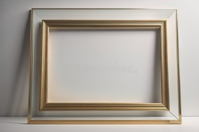 Glass Picture Frame on a Solid Color Background. Ai Generative Stock ...