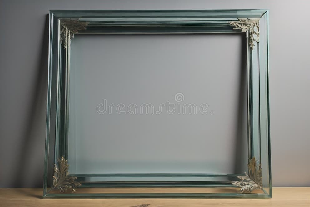 Glass Picture Frame on a Solid Color Background. Ai Generative Stock ...
