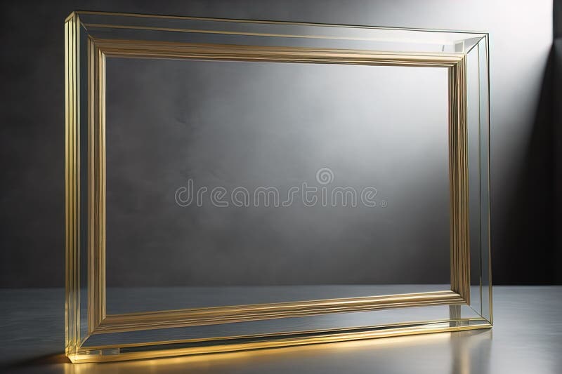 Glass Picture Frame on a Solid Color Background. Ai Generative Stock ...