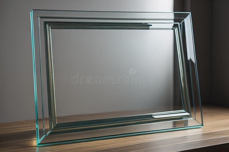Glass Picture Frame on a Solid Color Background. Ai Generative Stock ...