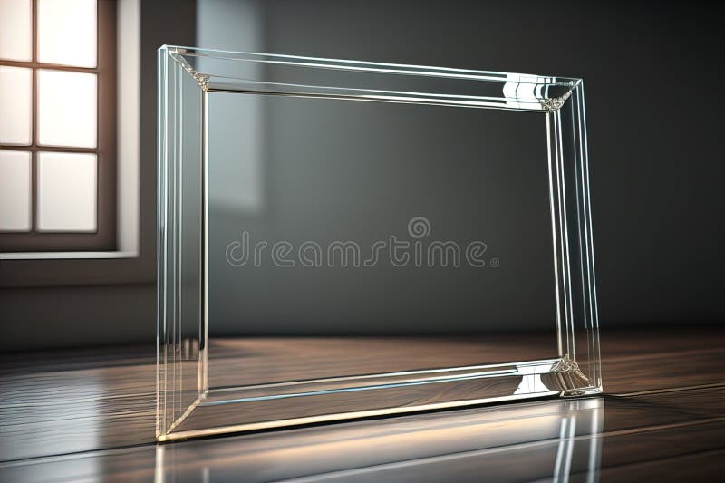 Glass Picture Frame on a Solid Color Background. Ai Generative Stock ...