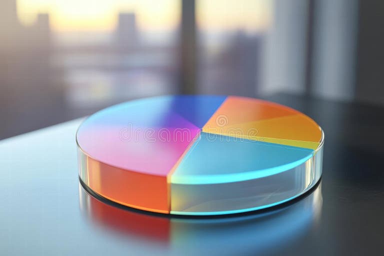 Glass Pie Chart, Data Visualization for Business Success Stock Photo ...