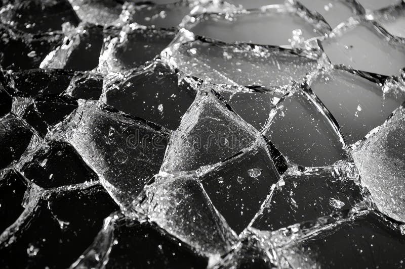 Glass Pieces Left from a Bullet Hit. they Exhibit a Coarse, Sharp ...