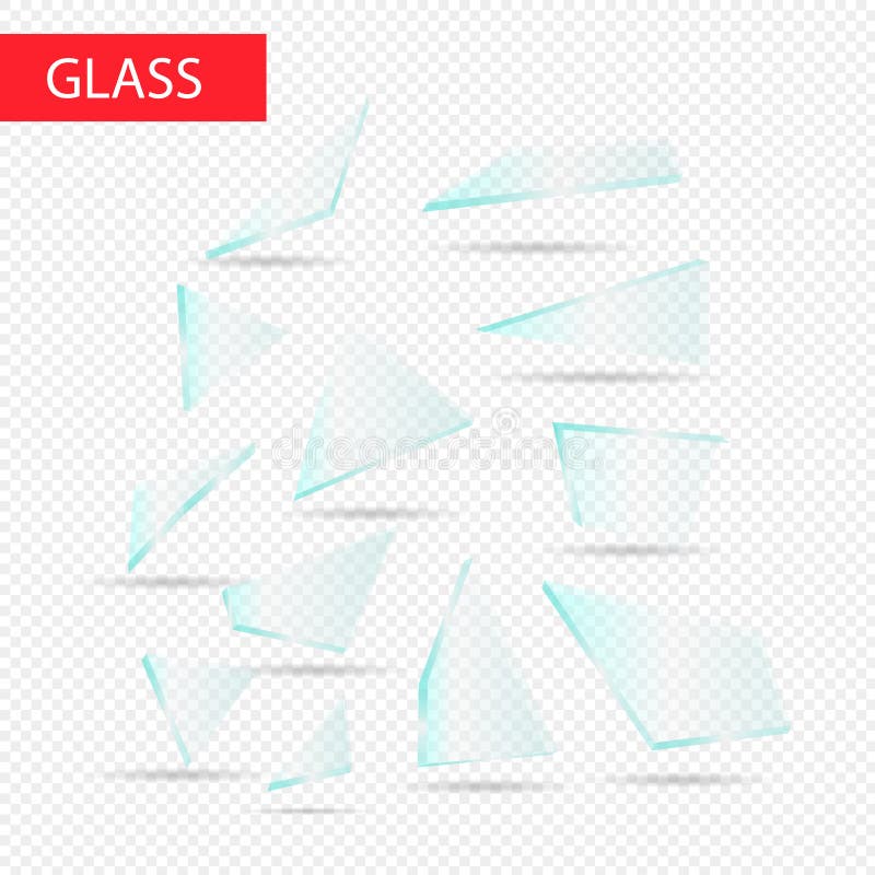 Glass Pieces Vector. Transparent Glass Stock Vector - Illustration of ...