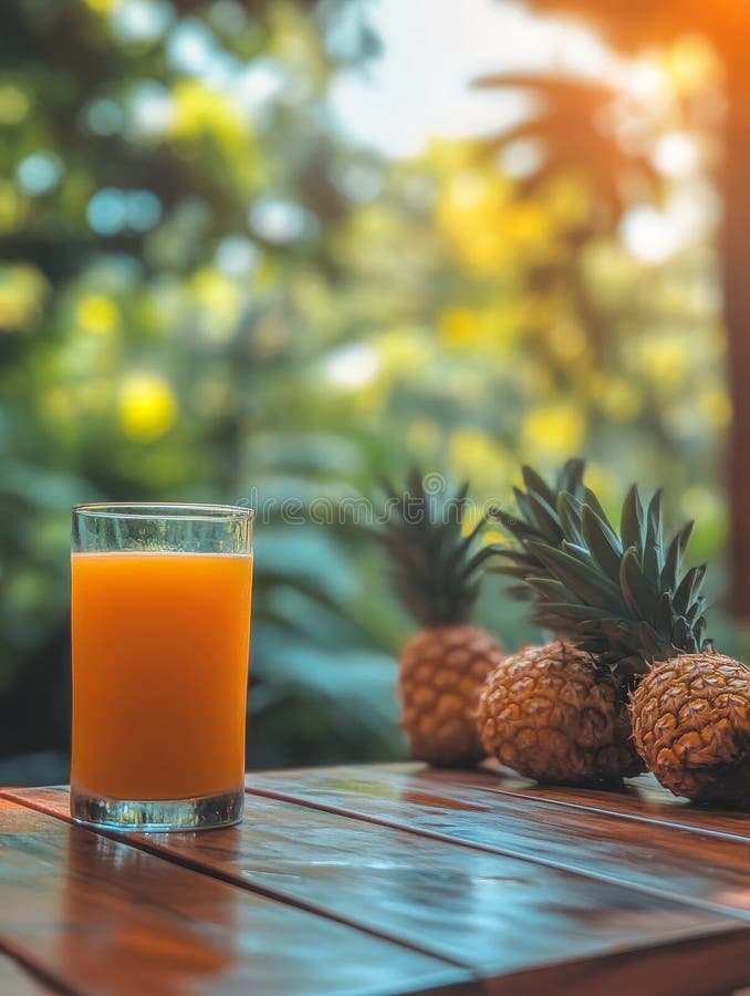 Glass Pineapple Juice Table Whole Pineapples Stock Photos - Free ...