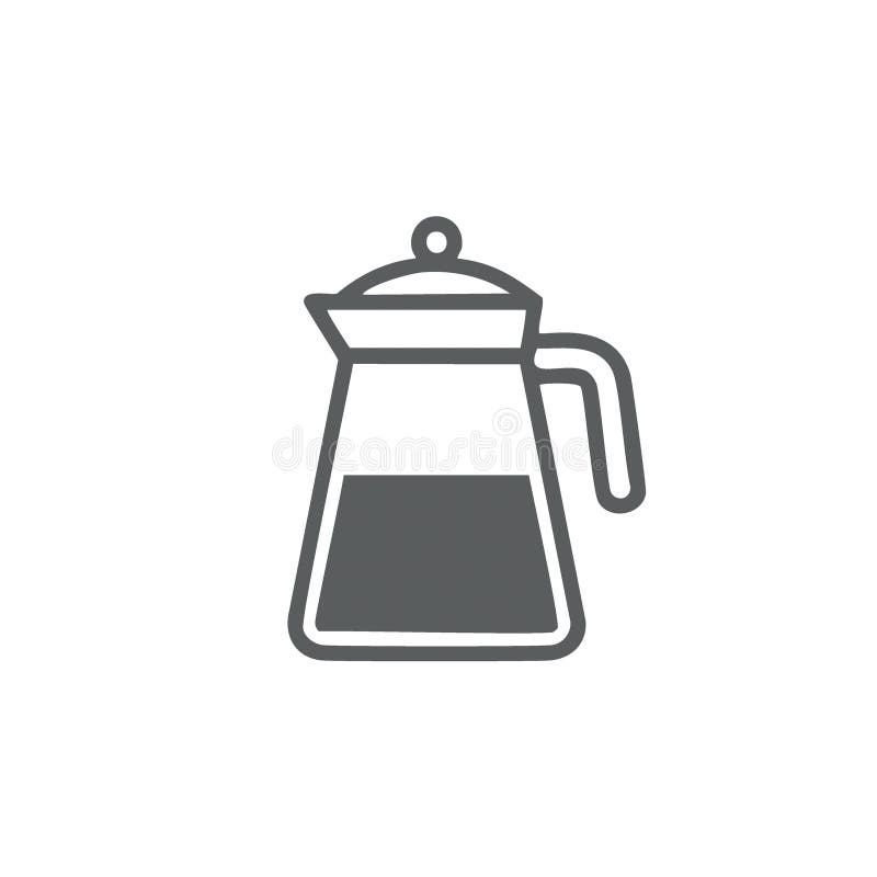 Glass Pitcher with Handle. Simple Line Drawing Icon Depicting a Glass ...