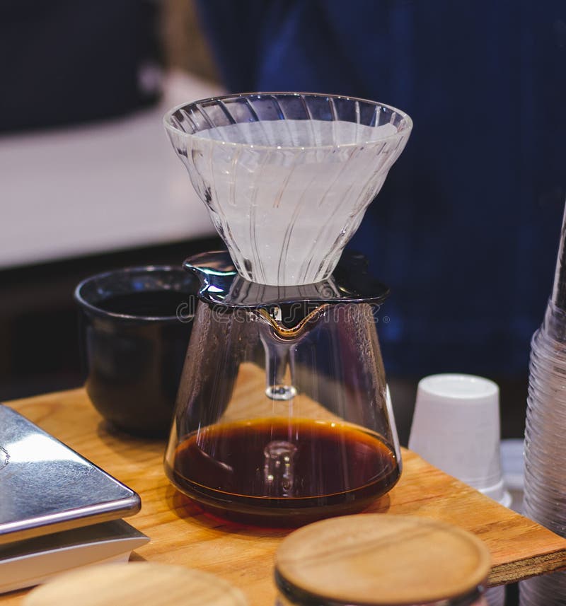 Glass Pitcher Make Drip Coffee. Stock Image - Image of freshness ...