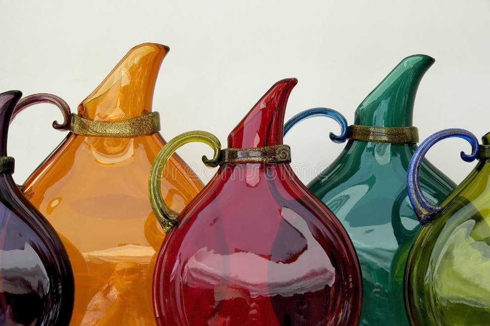 Glass Pitchers stock image. Image of drink, display, decorate - 1277395