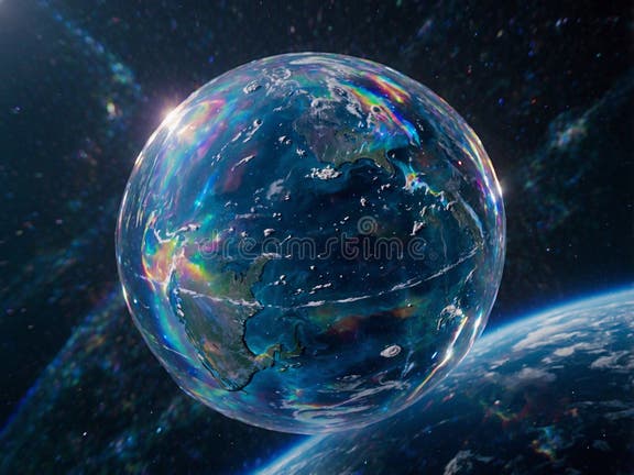 Glass Planet Seen from Space Stock Illustration - Illustration of ...