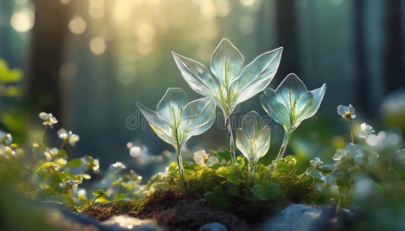 Glass plants stock illustration. Illustration of green - 347934053