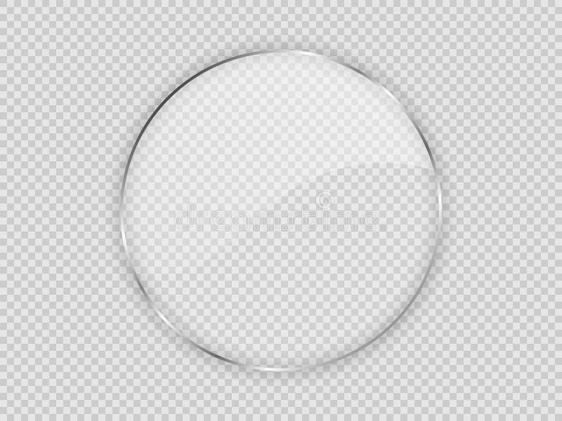 Glass Plate in Circle Frame Stock Vector - Illustration of glossy ...
