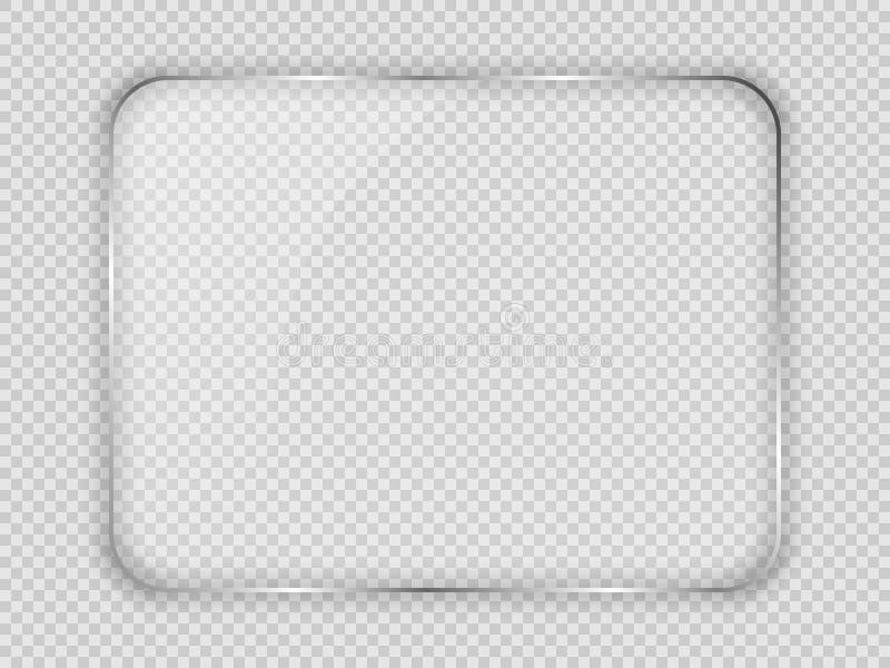 Glass Plate in Rounded Rectangular Frame Stock Vector - Illustration of ...