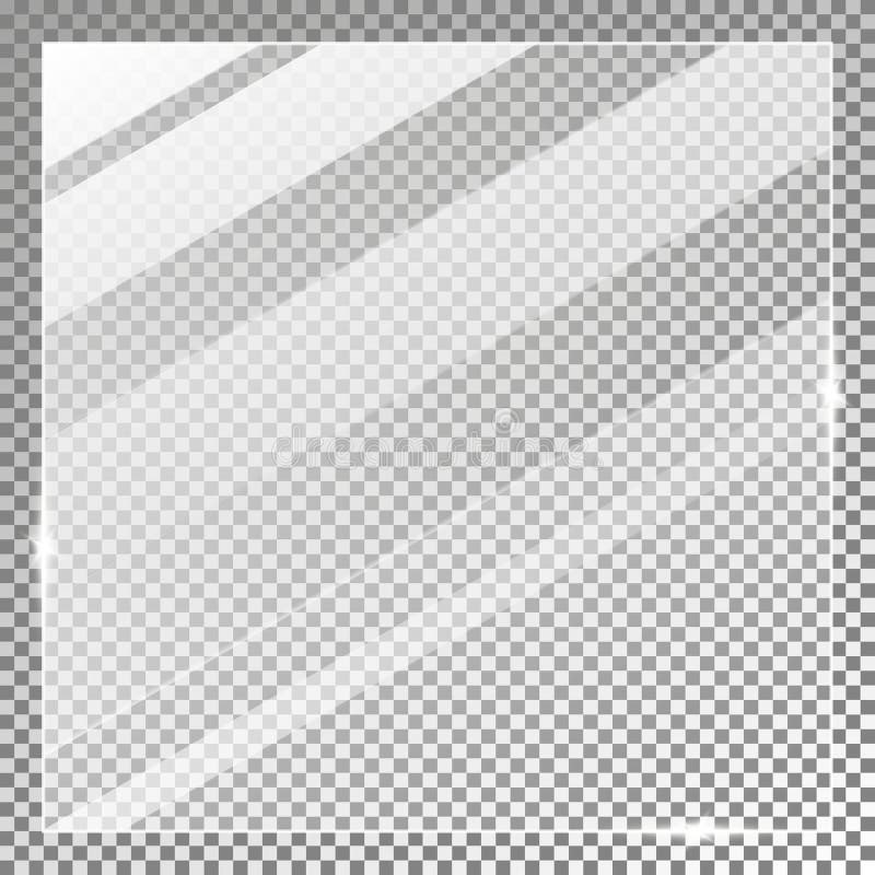 Glass Plate on Transparent Background, Clear Glass Showcase, Realistic ...