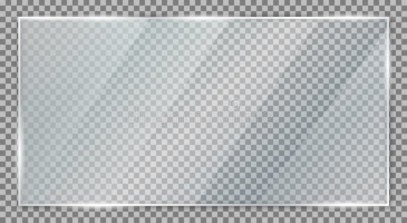 Glass Plate on Transparent Background, Clear Glass Showcase, Realistic ...