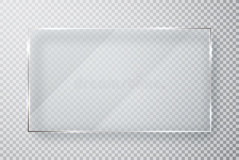 Glass Plates Set. Glass Banners on Transparent Background. Flat Glass ...