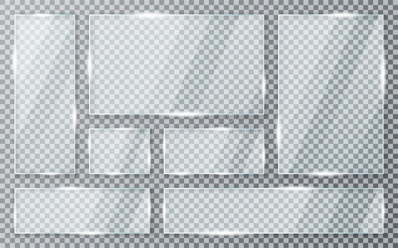 Glass Plate on Transparent Background. Acrylic and Glass Texture with ...