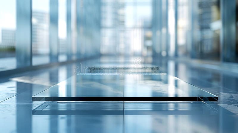 Glass Platform in Modern Office Building Stock Illustration ...