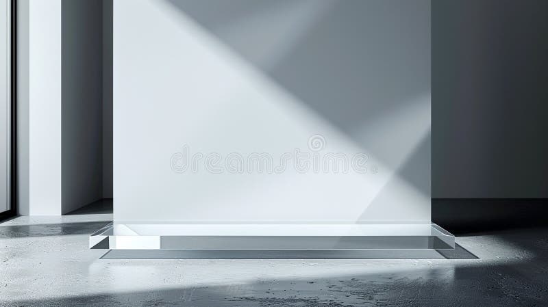 Glass Platform with Sunlight in Modern Interior Stock Illustration ...