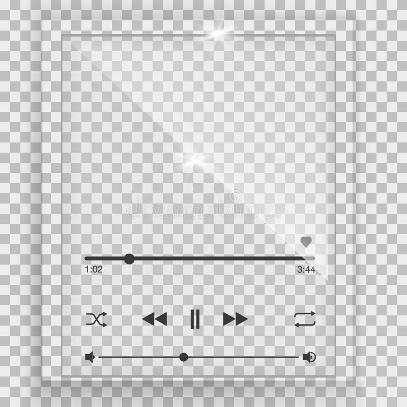 Glass Player Interface, Transparent Window with Play Stock Vector ...