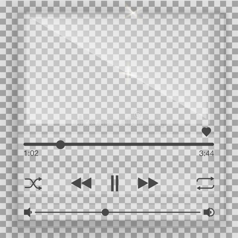 Glass Player Interface, Transparent Window with Play Stock Vector ...