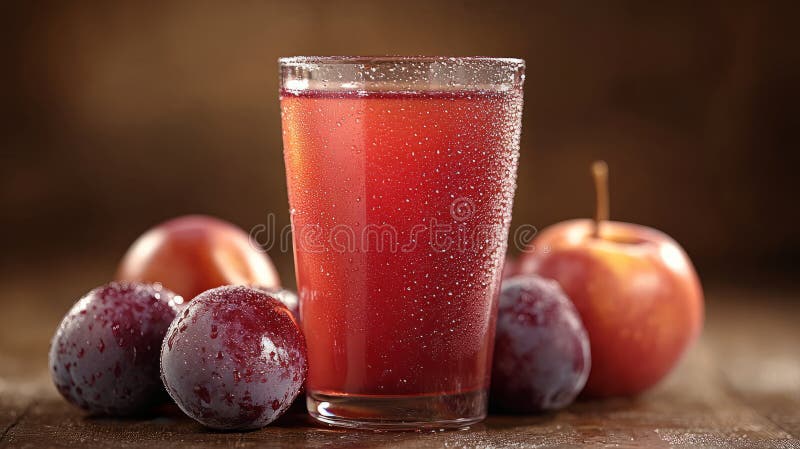 Glass of Plum Juice with Fresh Plums and Apple. Stock Image - Image of refreshment, fresh: 371300995