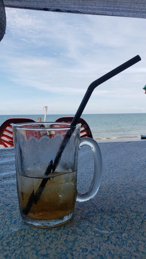 Glass Portrait Mode on the Edge of the Sea Stock Photo - Image of mode ...