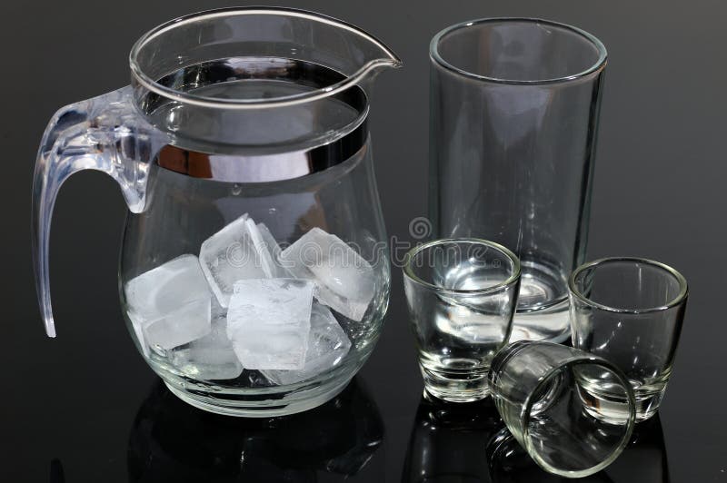 Glass pot and glasses stock image. Image of abstract - 26513133