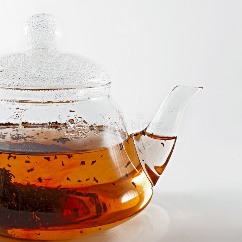 Glass Pot of Hot Fresh Black Tea Stock Image - Image of concept ...