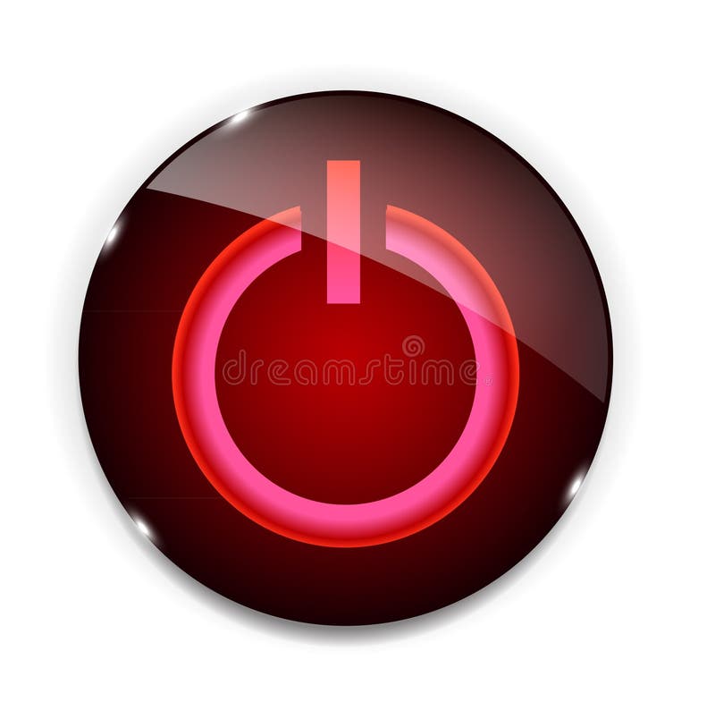 Glass Power Button Icon . Vector Illustration Stock Vector ...