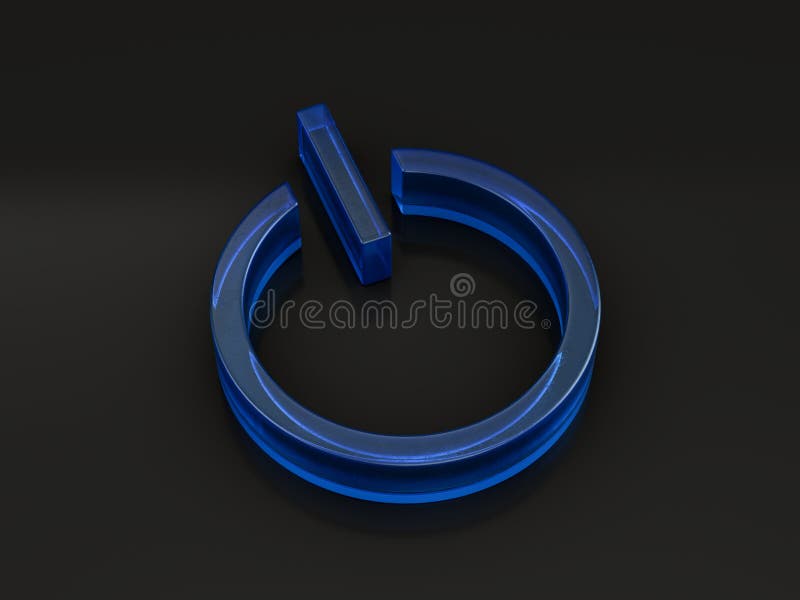 Glass Power Symbol 3D Illustration Stock Illustration - Illustration of ...