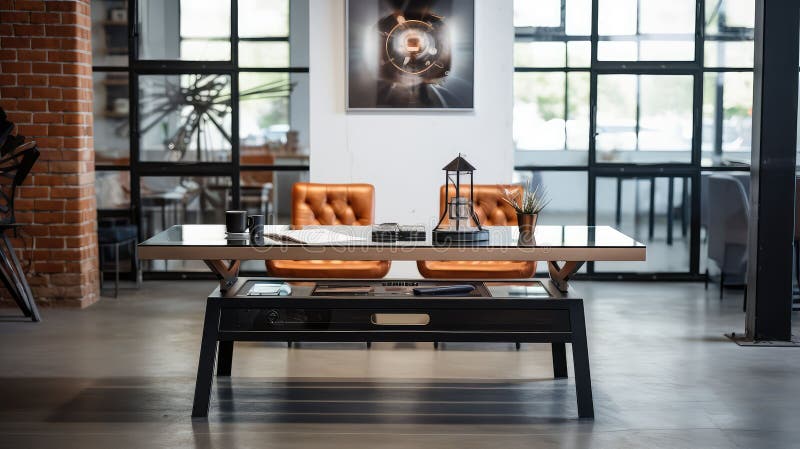 Glass presentation table stock illustration. Illustration of office ...