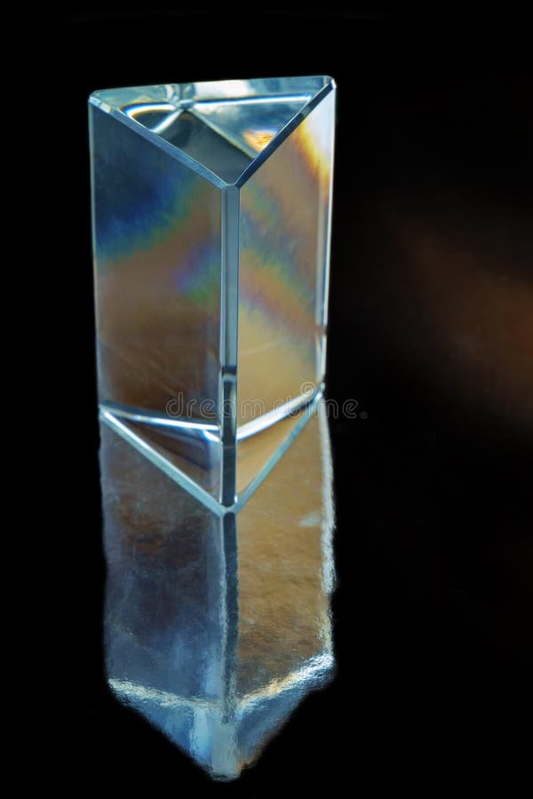 Glass Prism on Black Background Stock Photo - Image of yellow, optical ...