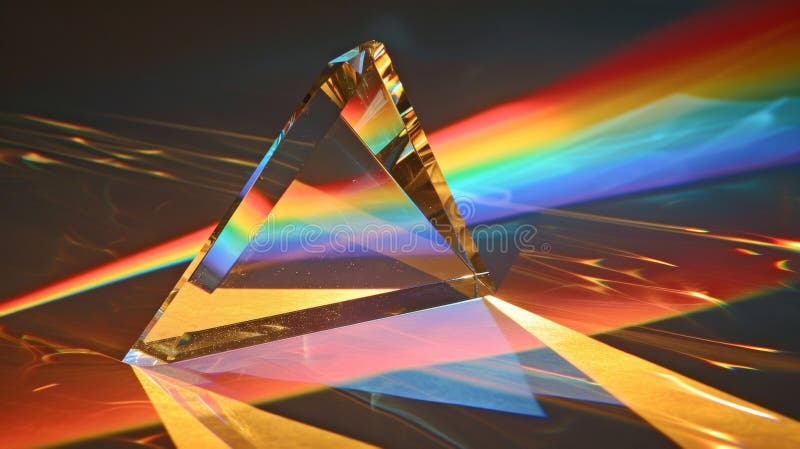 A Glass Prism Held Up To a Light Source Displaying the Intense Stages ...