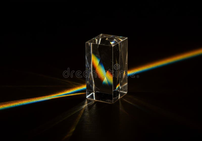 Glass Prism Refracting Light Creating a Rainbow Spectrum Stock ...