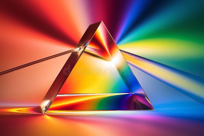 Glass Prism Refracting Light Rainbow Spectrum Stock Illustration ...