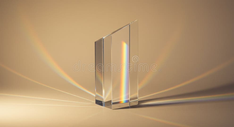 Glass Prisms Refracting Light into a Rainbow Stock Illustration ...