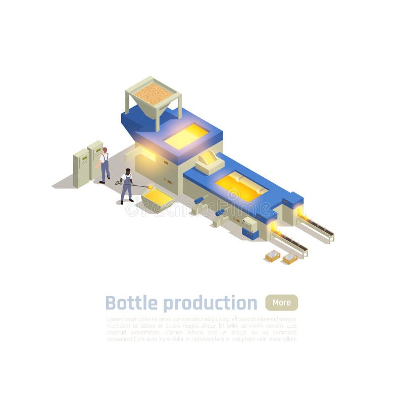 Glass Production Isometric Background Stock Vector - Illustration of ...