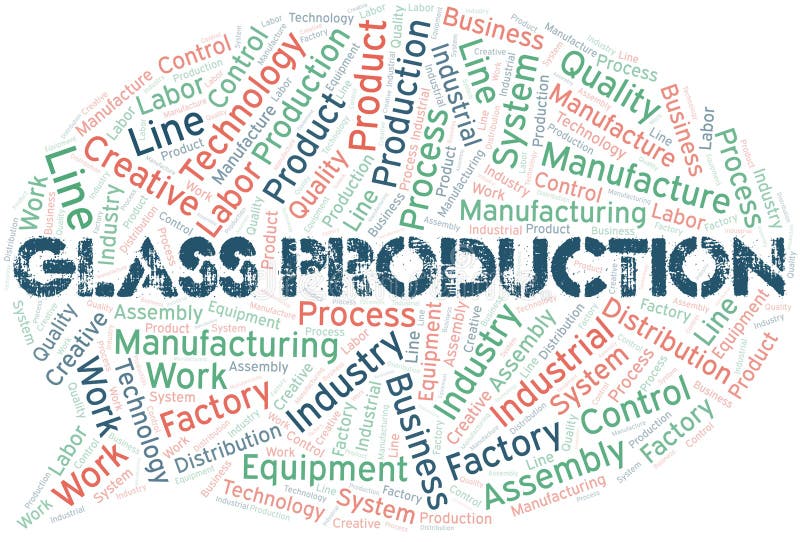 Glass Production Word Cloud Create with Text only. Stock Illustration ...