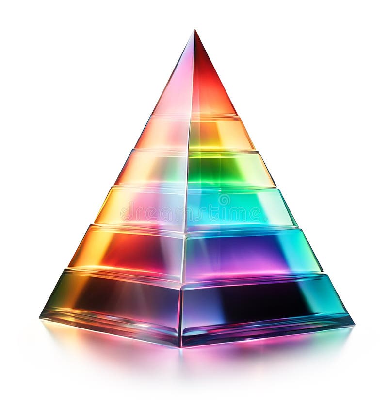 Glass Pyramid with Colors of Spectrum Stock Illustration - Illustration ...