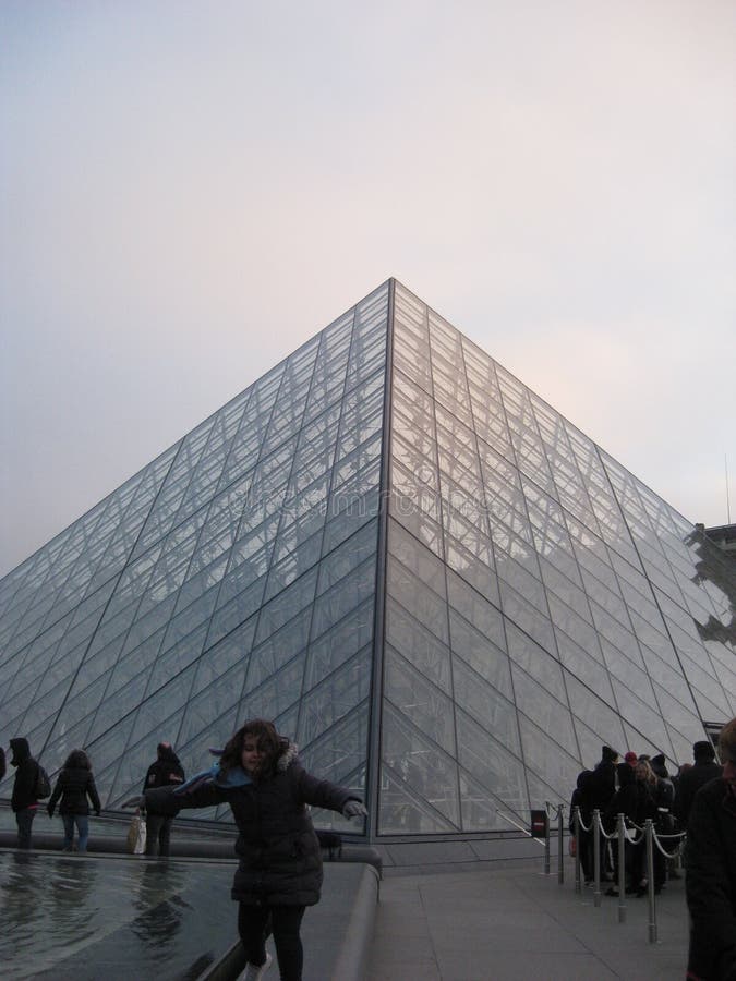 The Glass Pyramid Outside the Louvre Museum, Paris Editorial ...