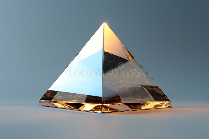 Glass Pyramid Reflection Light Minimalist Design Stock Illustration ...